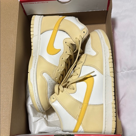 Nike | Shoes | Yellow And White Hightop Nike Dunks For Sale Worn Twice ...